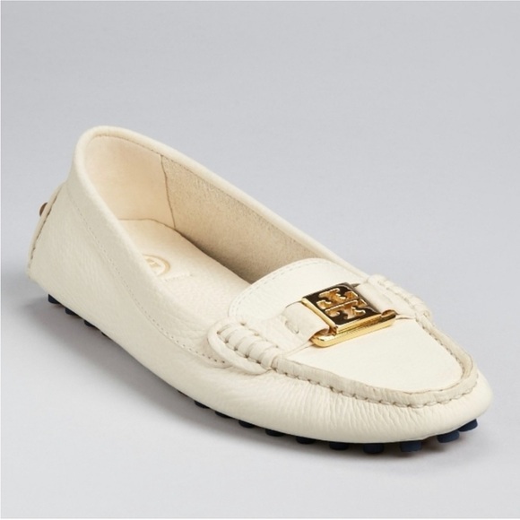 Tory Burch | Shoes | Tory Burch Kendrick Driving White Leather Loafers ...